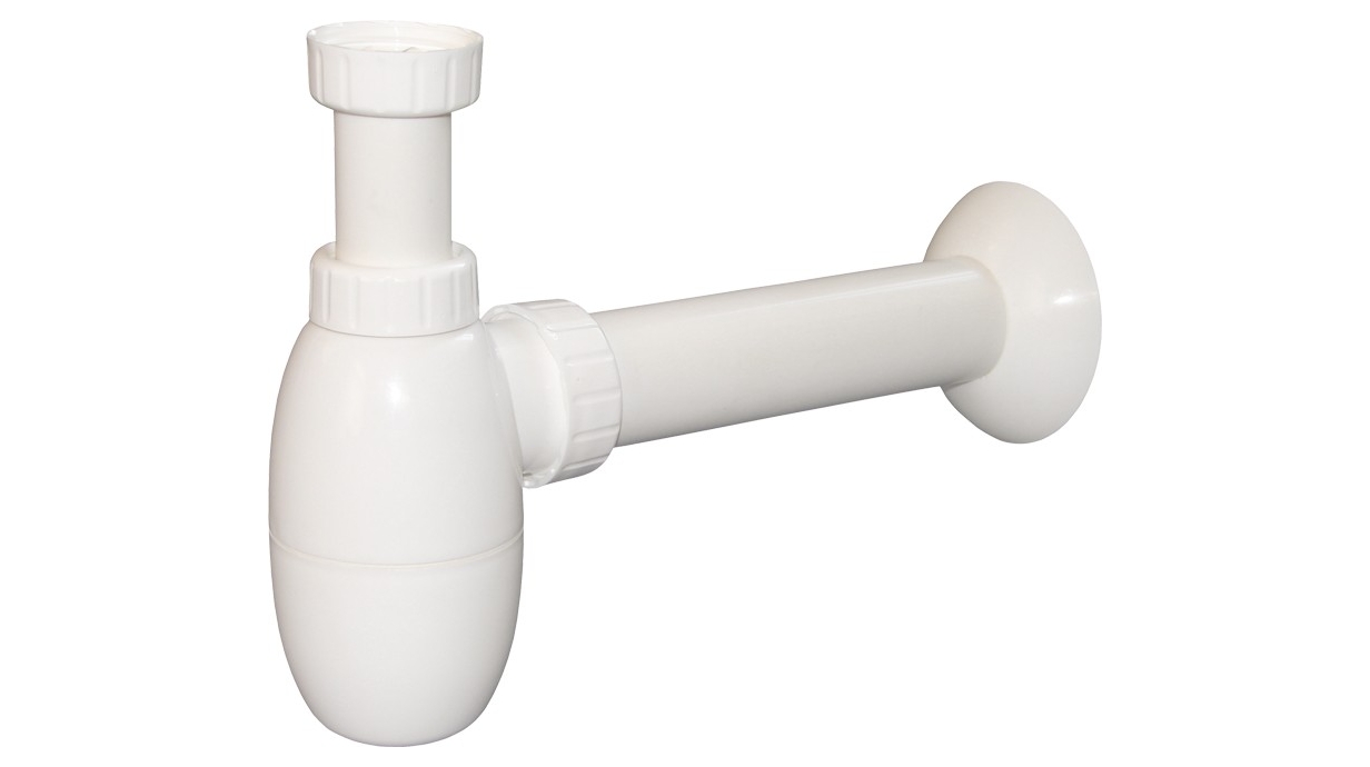 Sifón Botella PVC Blanco para fregadero o lavabo