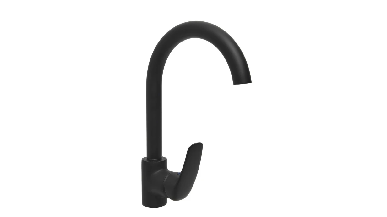 Grifo Monomando Negro Mate con Brazo Giratorio