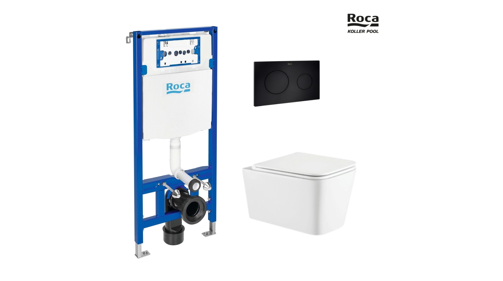 BASTIDOR ROCA DUPLO ONE PACK CISTERNA EMPOTRADA Y PULSADOR PL10 NEG MAT ...