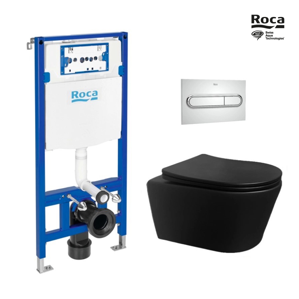 BASTIDOR ROCA DUPLO PACK CISTERNA EMPOTRADA Y PULSADOR CROMO MATE CON ...