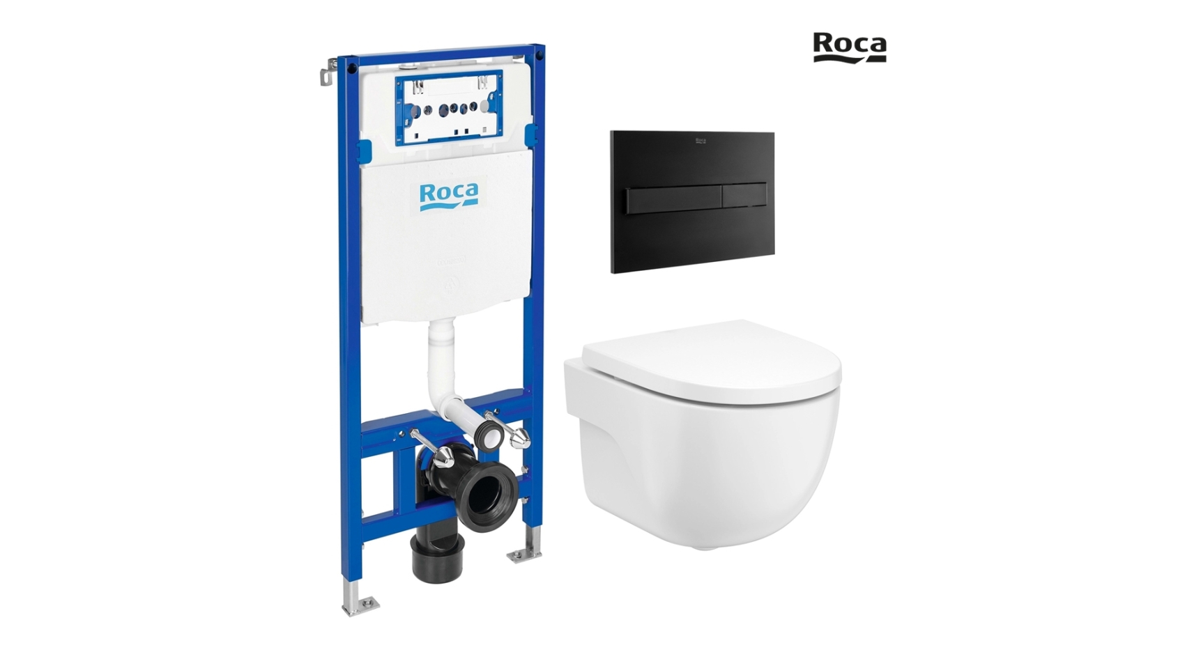 BASTIDOR ROCA DUPLO CON CISTERNA EMPOTRADA, PULSADOR NEGRO MATE ...