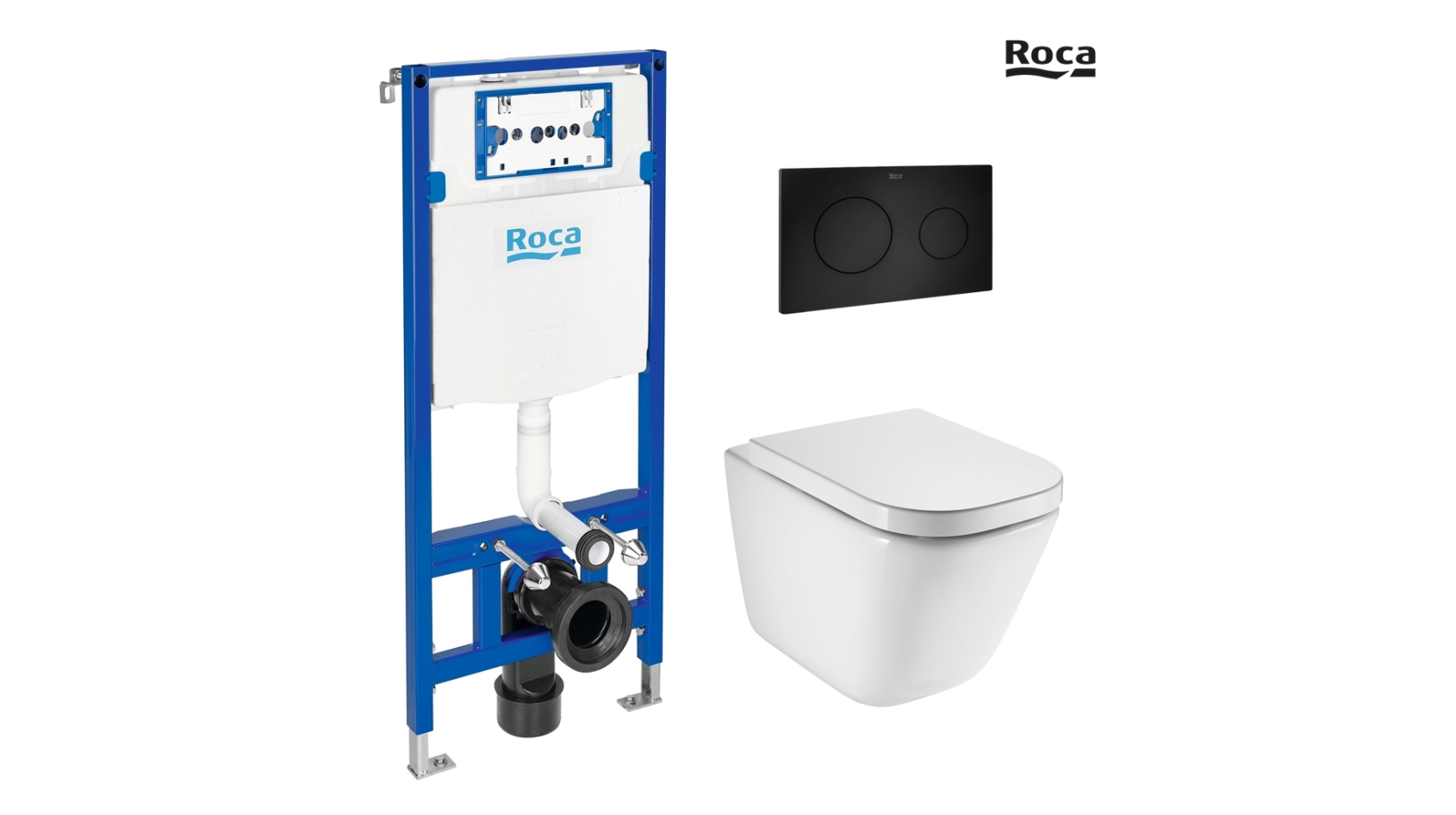 BASTIDOR ROCA DUPLO CON CISTERNA EMPOTRADA Y PULSADOR PL10 NEG MAT CON ...