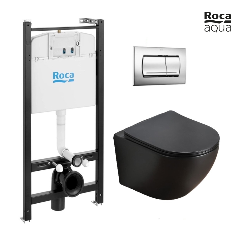BASTIDOR ROCA ACTIVE PACK CISTERNA EMPOTRADA Y PULSADOR CROMO BRILLO ...